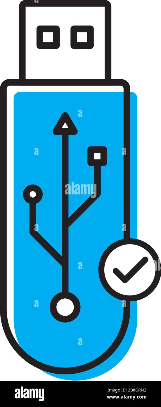 USB flash drive notification vector icon. filled flat sign for mobile ...