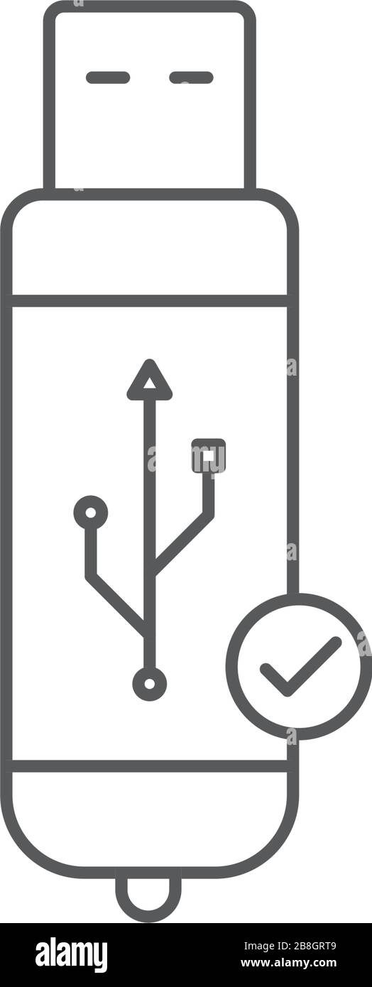 USB flash drive notification vector icon. filled flat sign for mobile ...