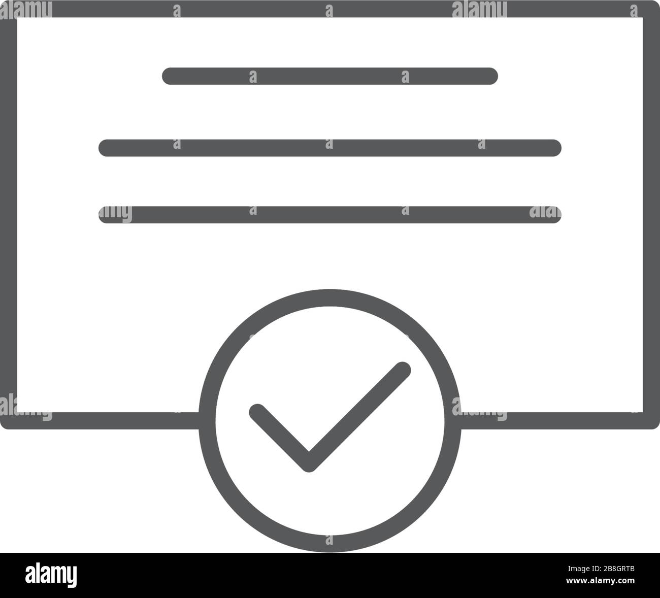 Approved document file vector icon isolated on white background Stock ...