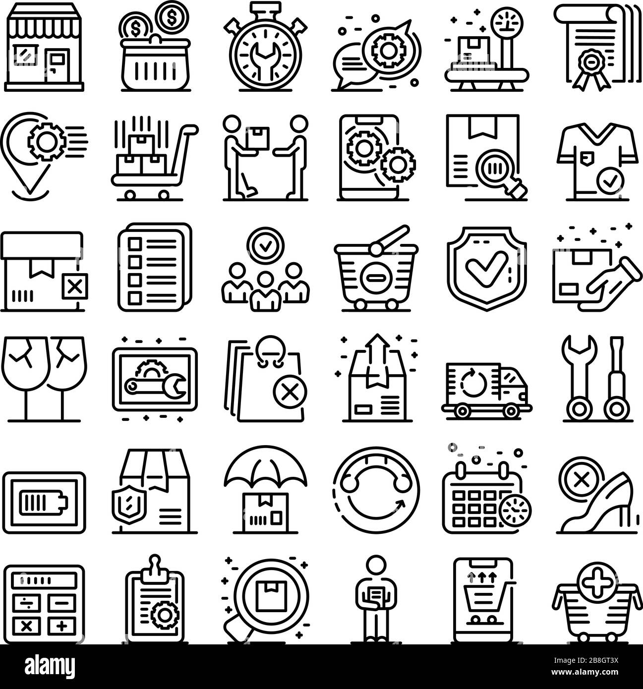After sales service icons set, outline style Stock Vector Image & Art ...
