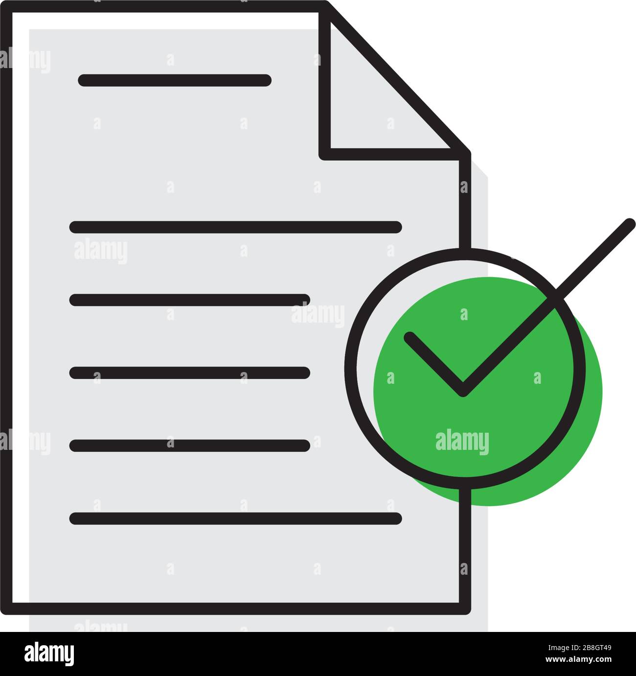 Approved document file vector icon isolated on white background Stock ...