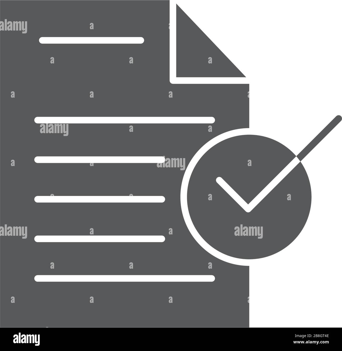 Approved document file vector icon isolated on white background Stock ...