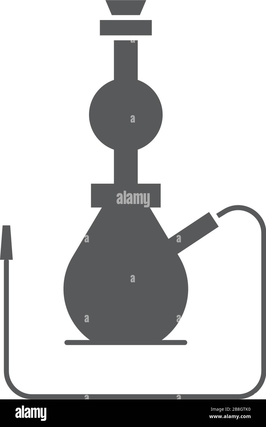 Shisha Pipe line vector icon, isolated on white background Stock Vector ...