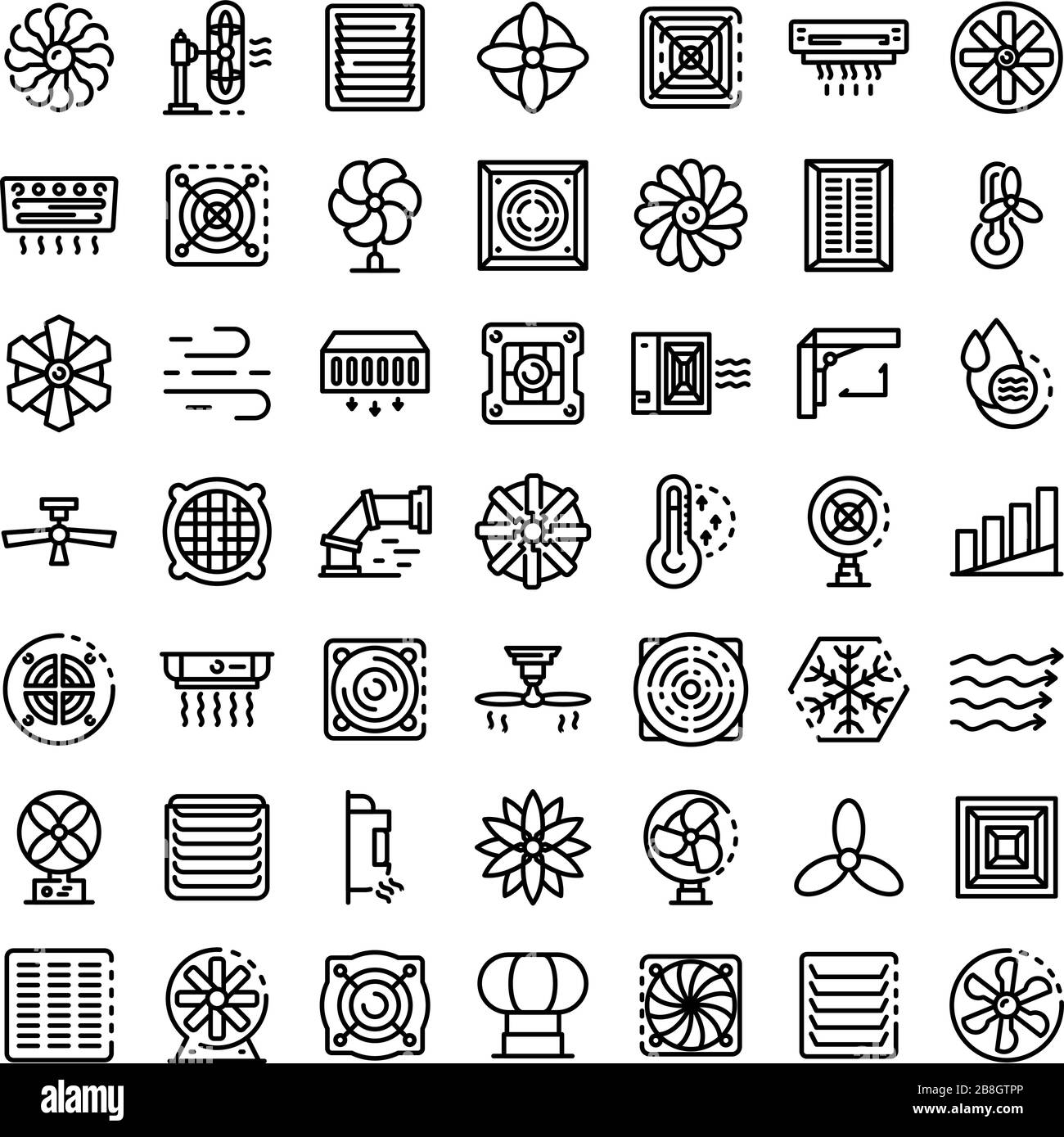 Ventilation icons set, outline style Stock Vector Image & Art - Alamy