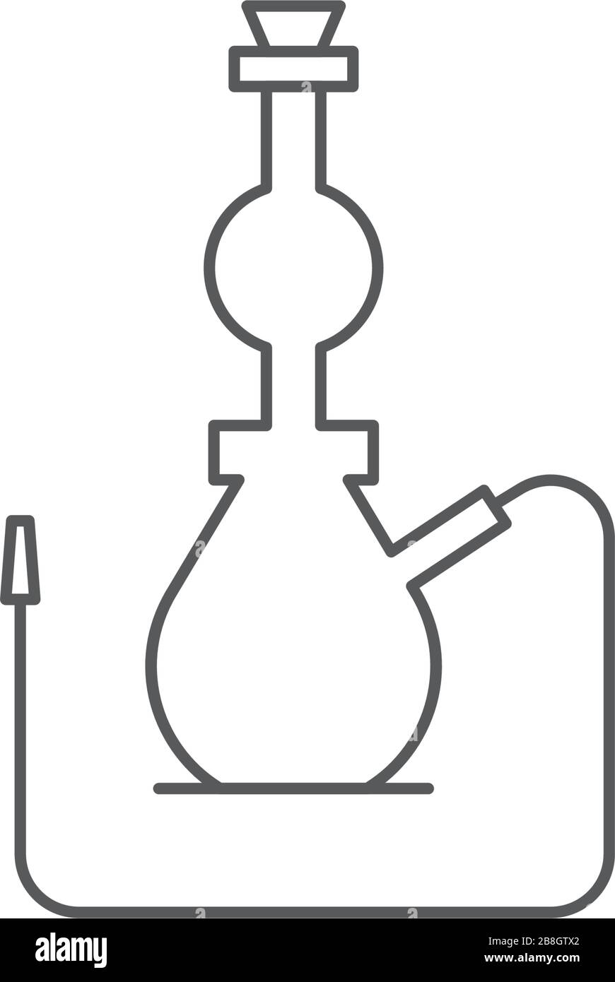 Shisha Pipe line vector icon, isolated on white background Stock Vector ...