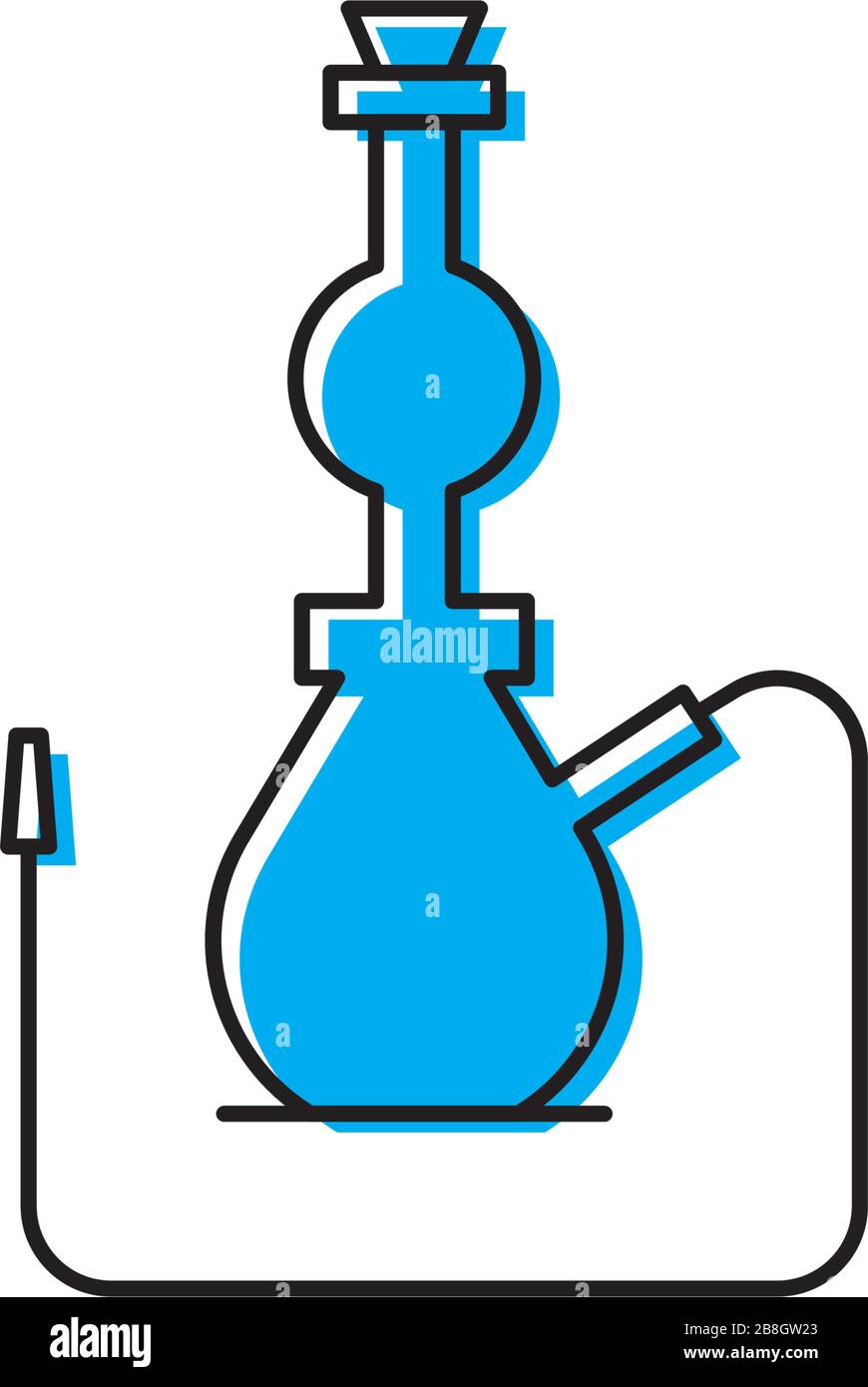 Shisha Pipe line vector icon, isolated on white background Stock Vector ...