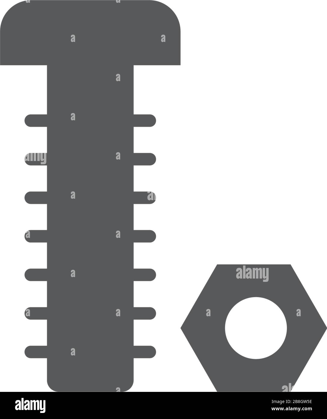 Nut and bolt vector icon isolated on white background Stock Vector ...