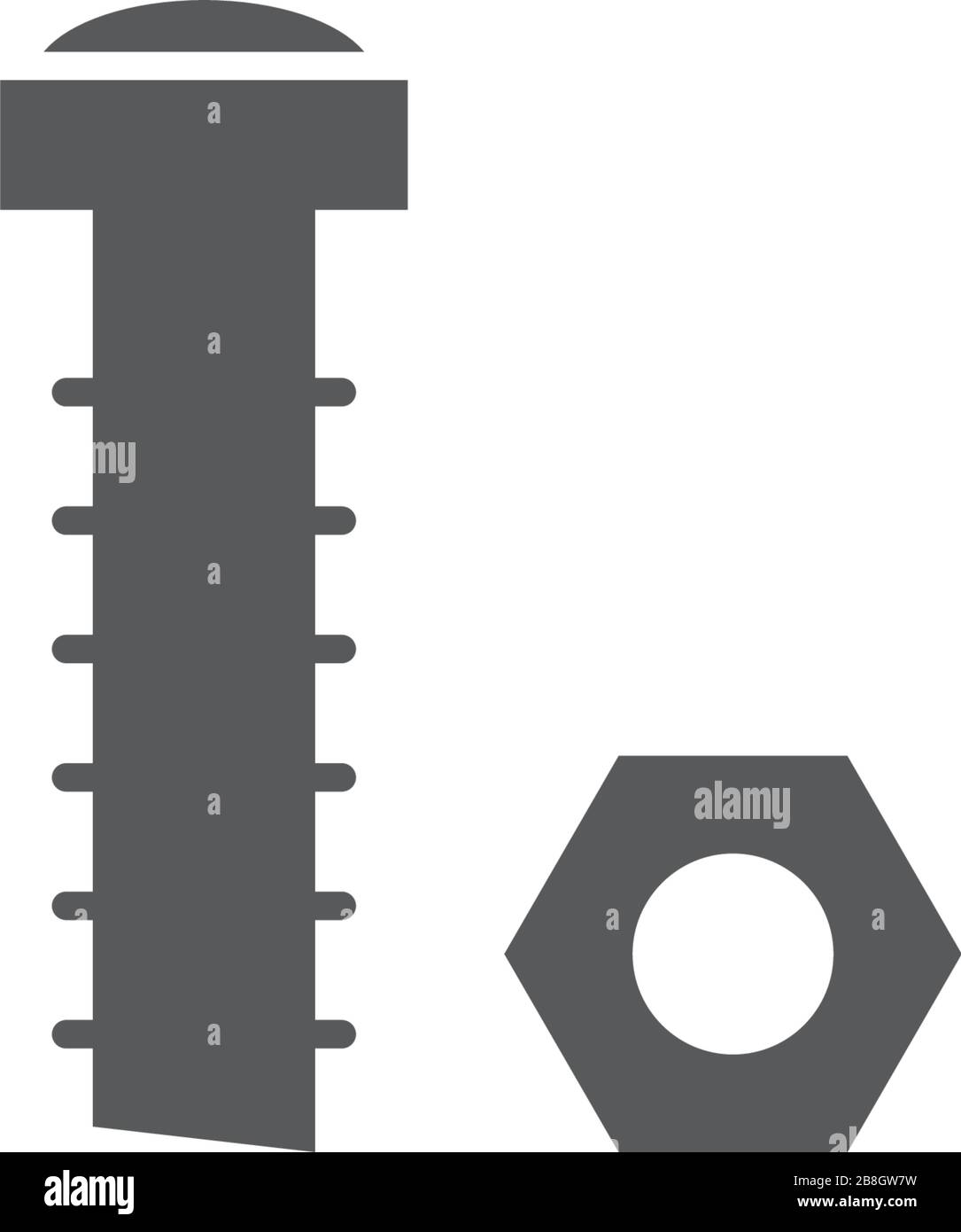 Nut and bolt vector icon isolated on white background Stock Vector ...