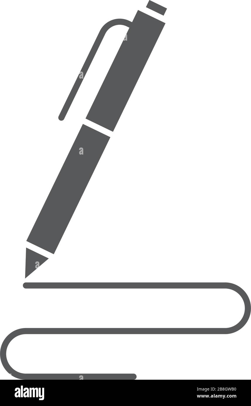 Pen, write vector icon isolated on white background Stock Vector Image ...