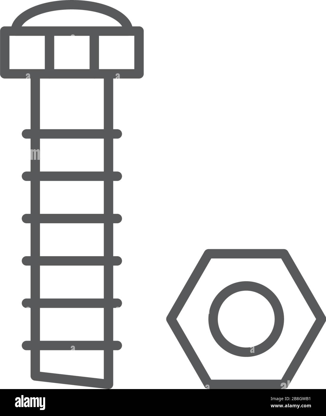 Nut and bolt vector icon isolated on white background Stock Vector ...