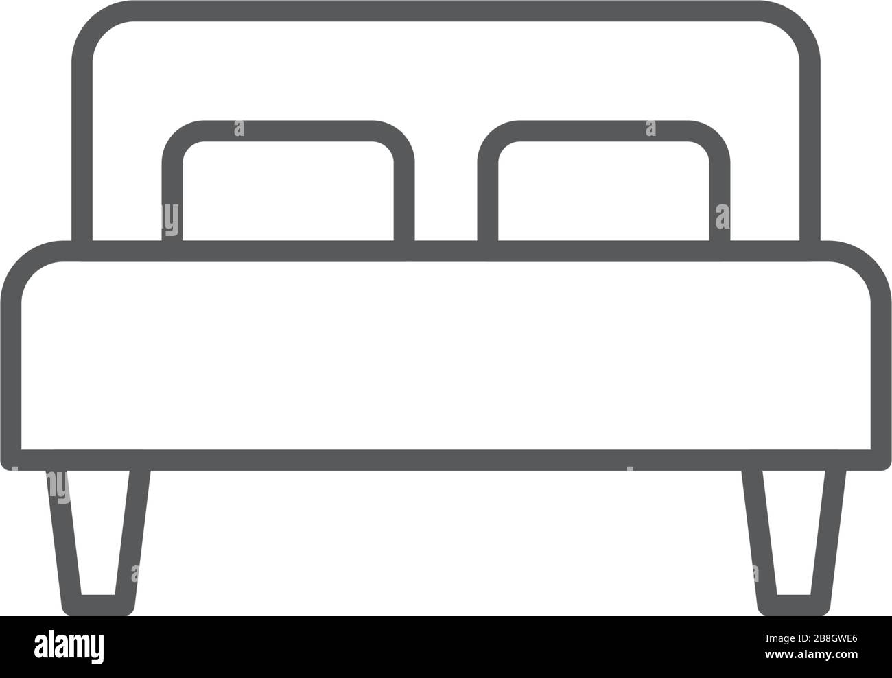 Single bed vector icon isolated on white background Stock Vector Image ...