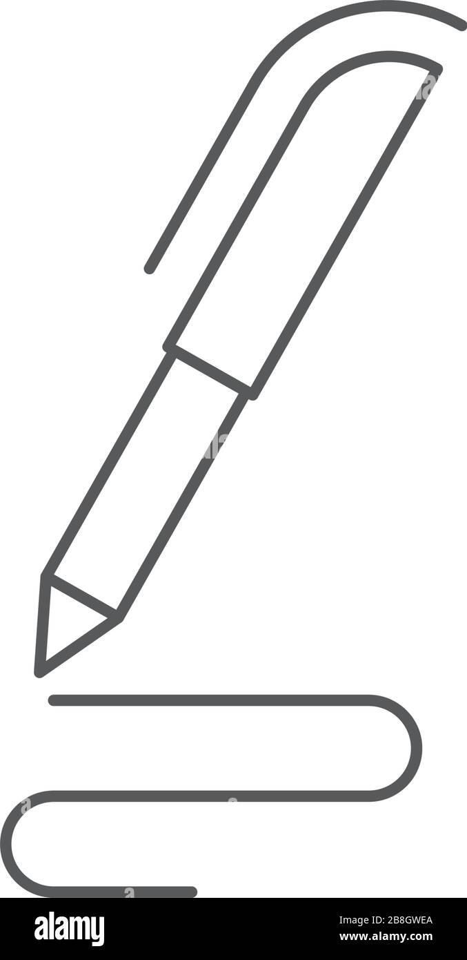 Pen, write vector icon isolated on white background Stock Vector Image ...