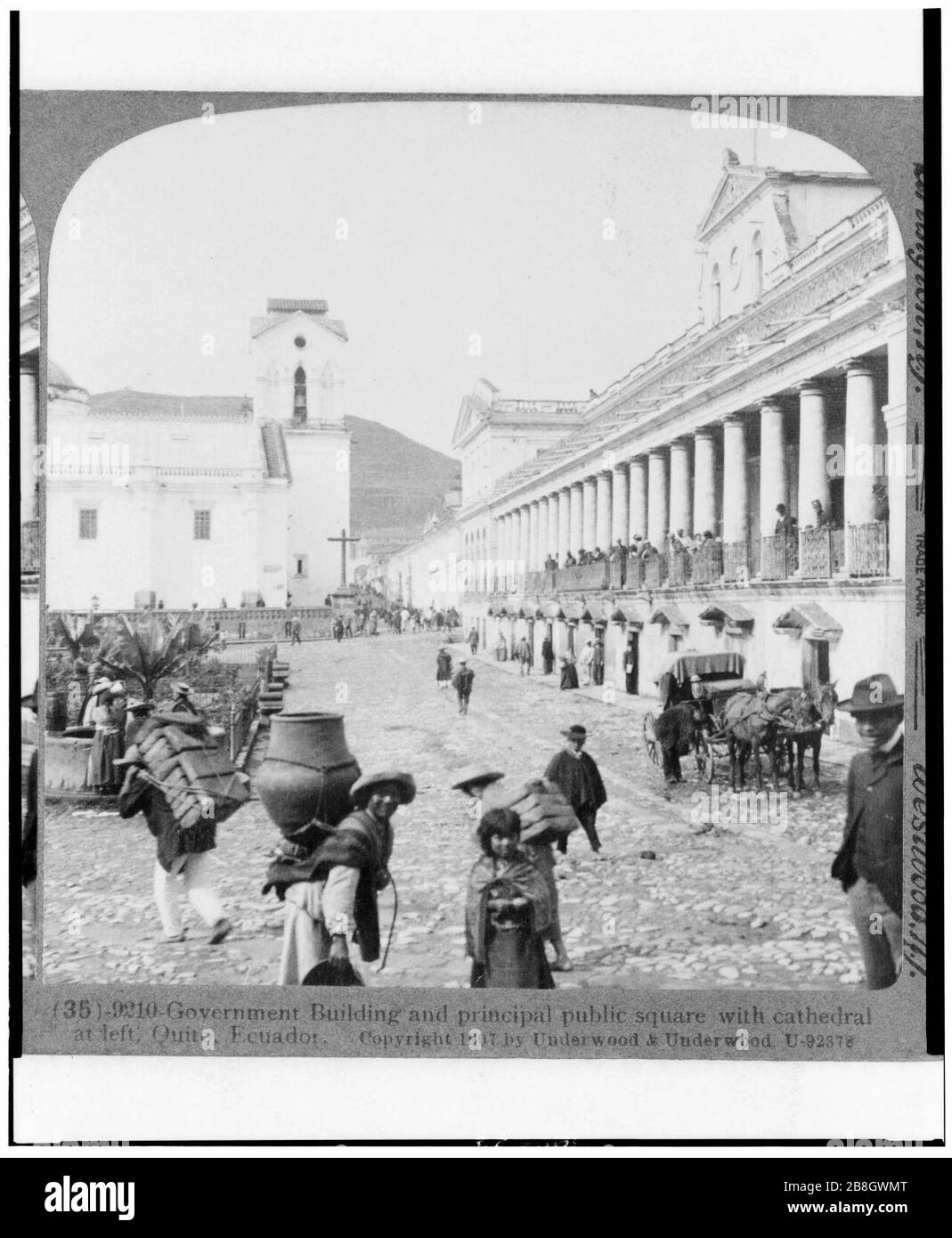 Government Building and principal public square with cathedral at left ...