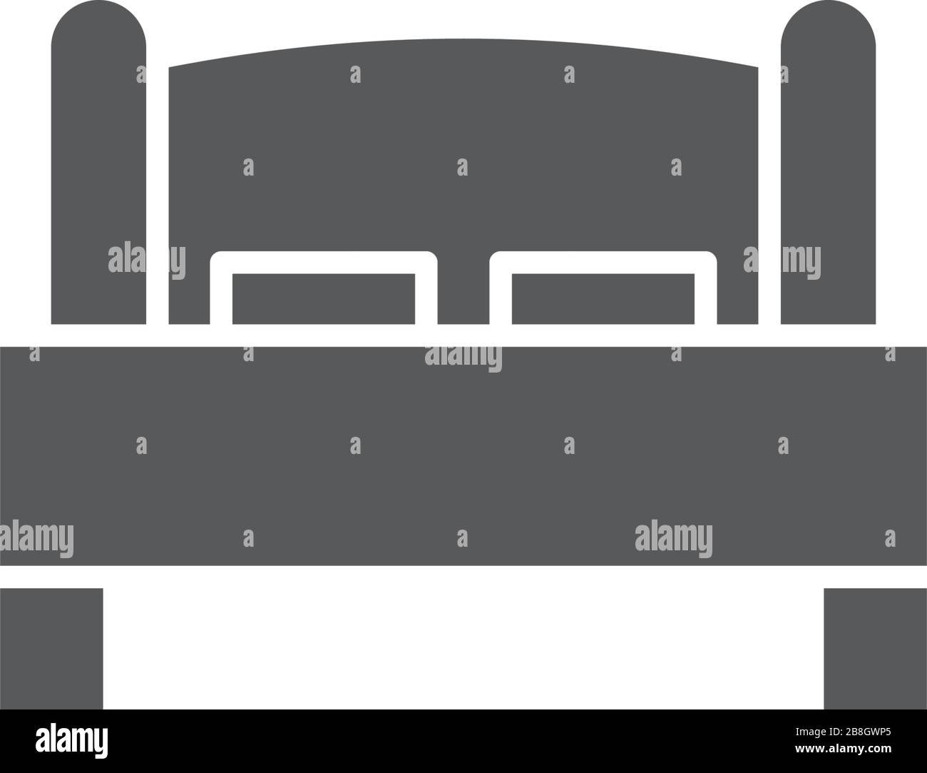 Single bed vector icon isolated on white background Stock Vector Image ...