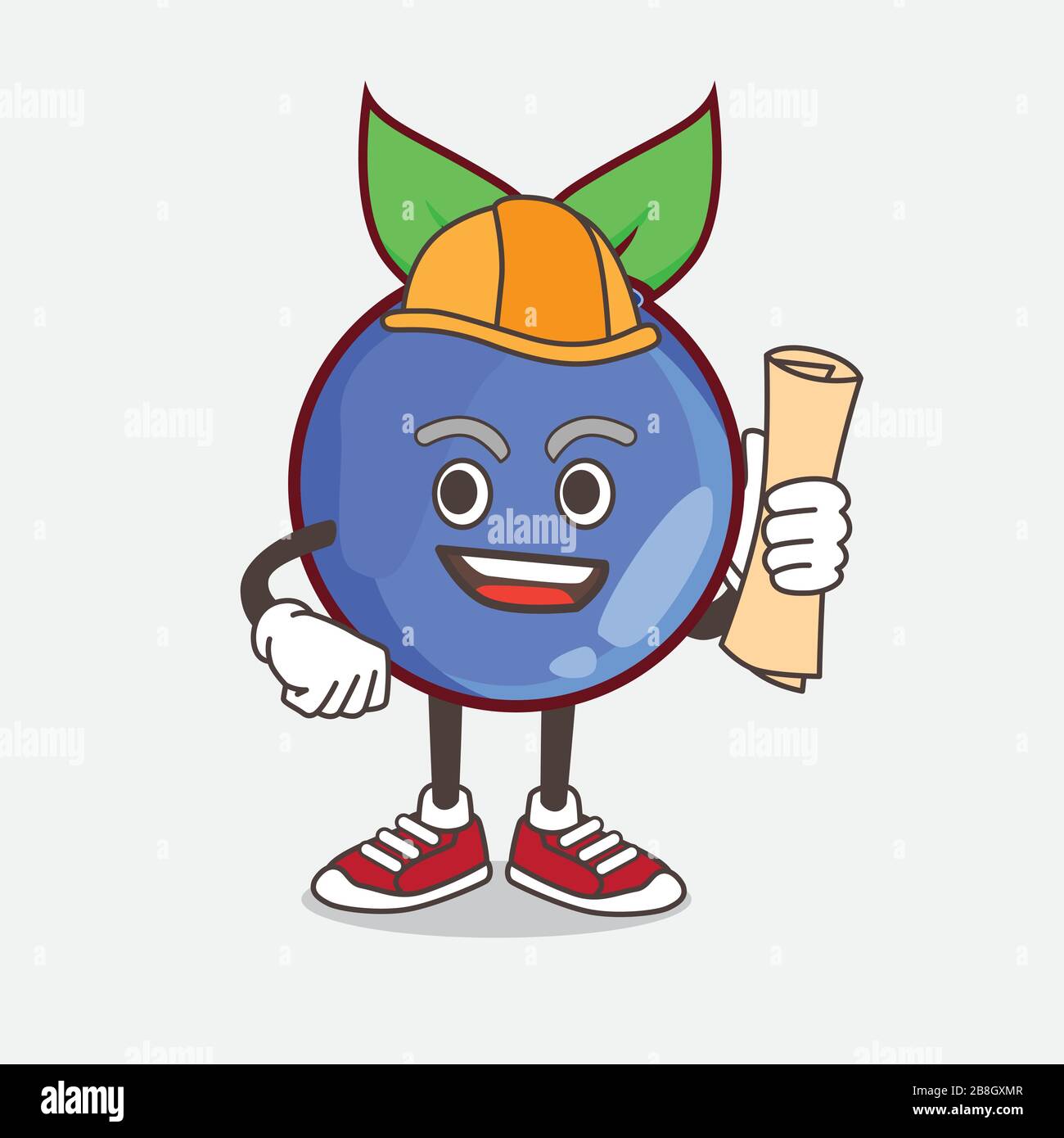 An illustration of blueberry fruit cartoon mascot character Stock ...