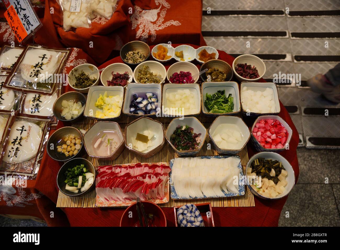 Display of various Japanese pickles Stock Photo - Alamy