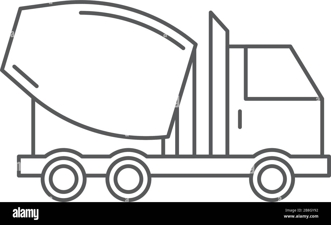 Outline Of Concrete Mixer Truck High Resolution Stock Photography and ...