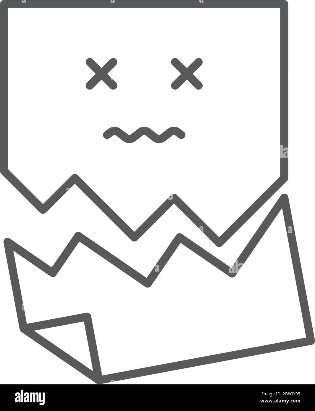 Corrupted file document vector icon isolated on white background Stock ...