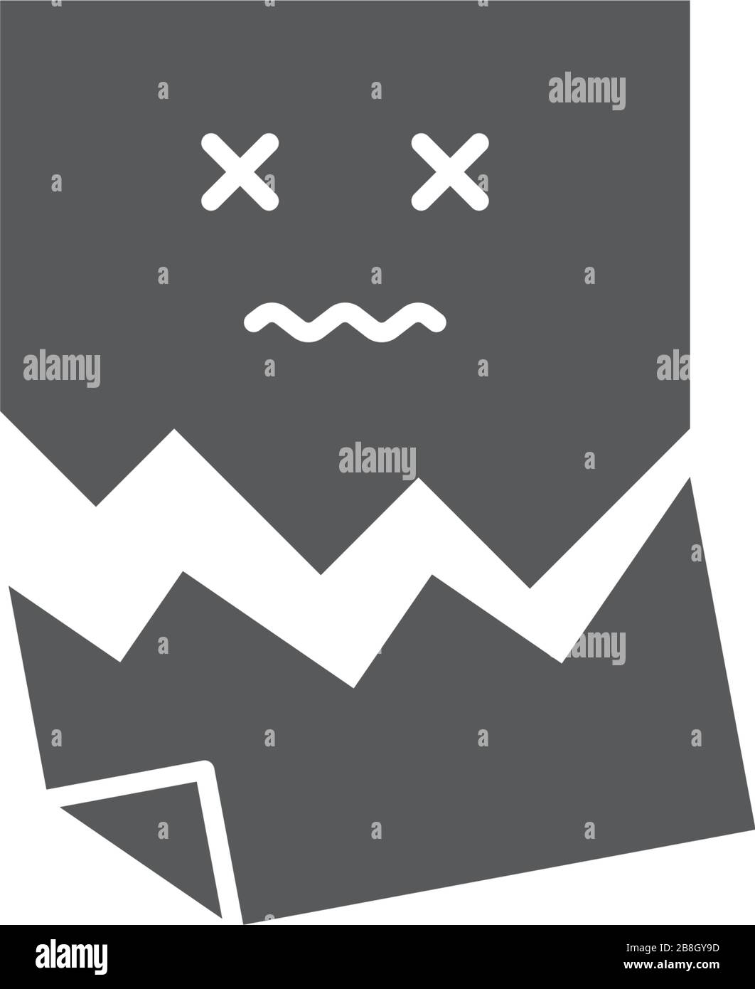 Corrupted file document vector icon isolated on white background Stock ...