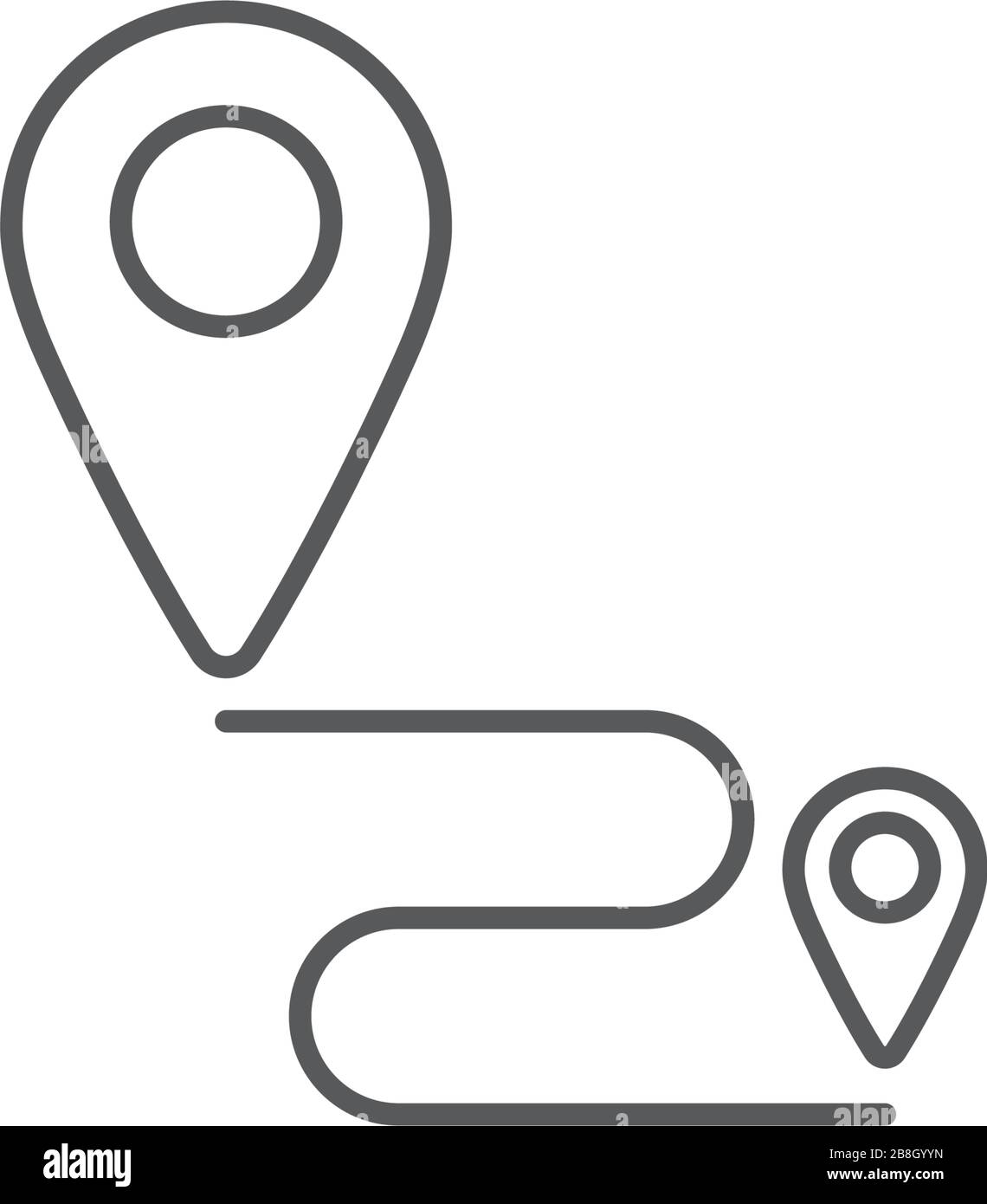 Destination track point vector icon isolated on white background Stock ...