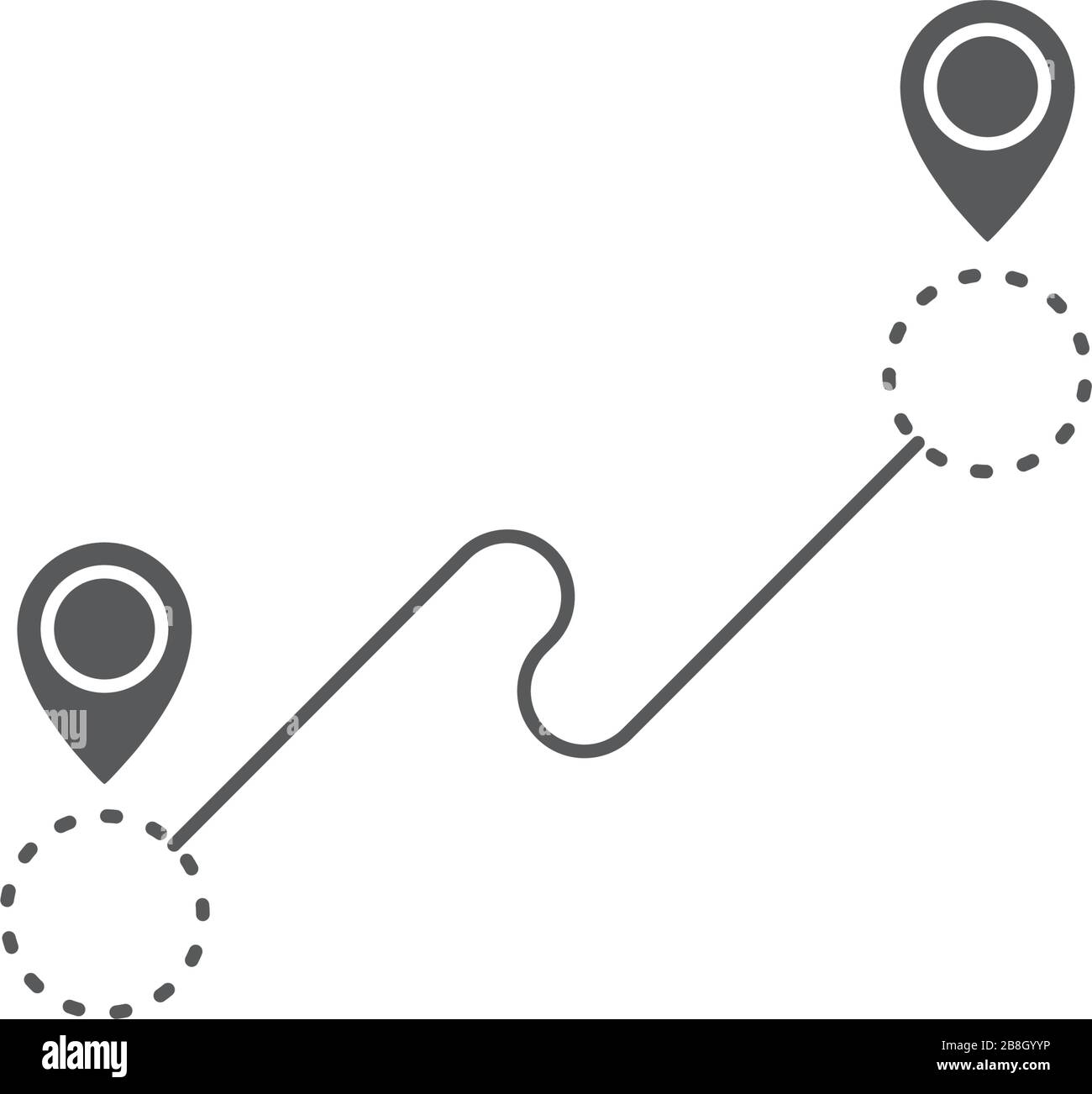 Destination track point vector icon isolated on white background Stock ...