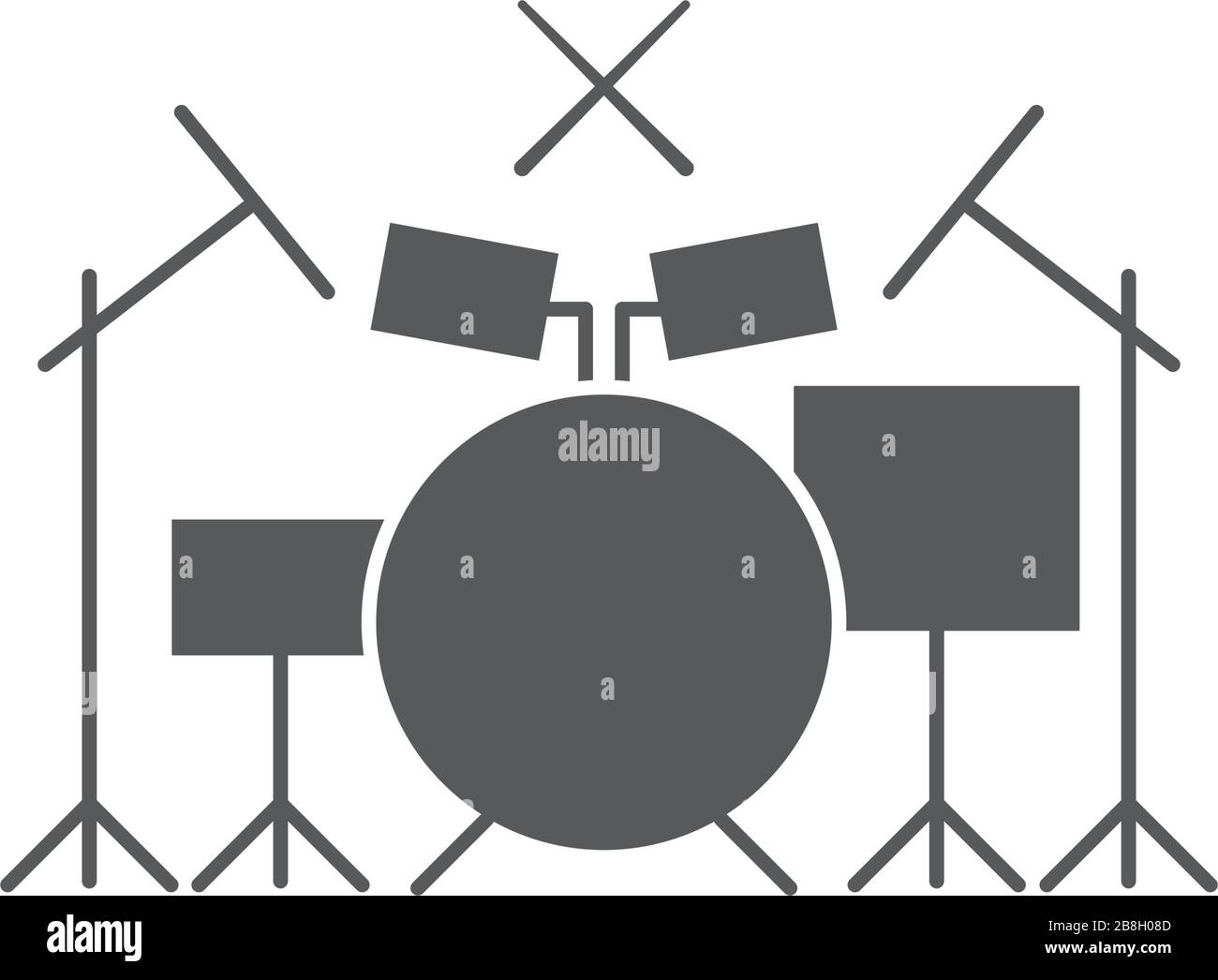 Drum kit vector icon isolated on white background Stock Vector Image ...