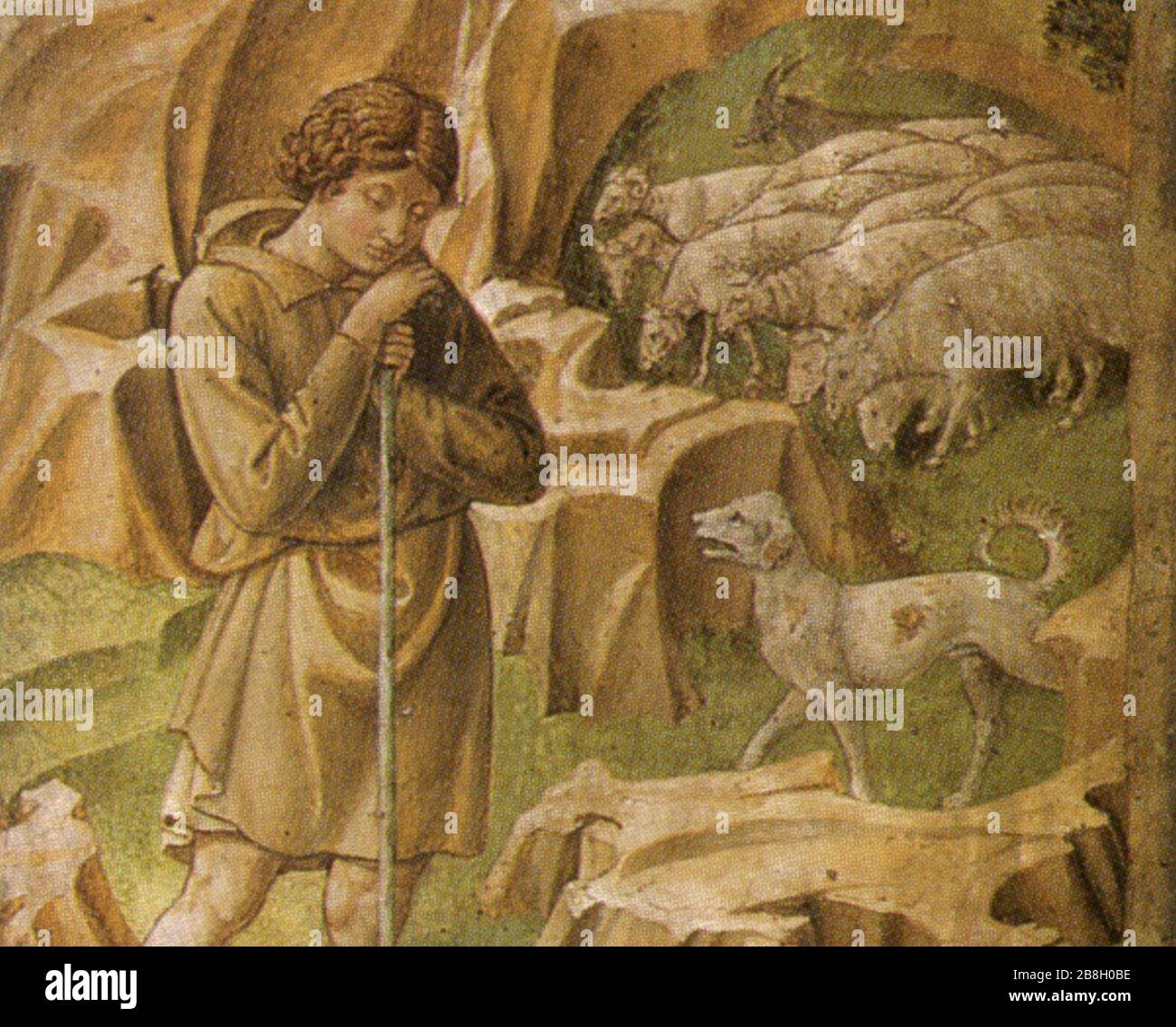 Gozzoli Magi Chapel shepherd detail Stock Photo - Alamy