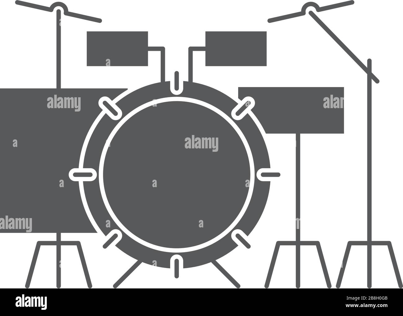 Drum kit vector icon isolated on white background Stock Vector Image ...