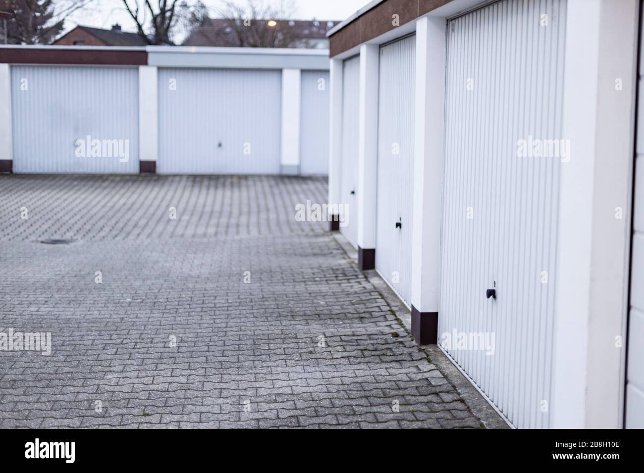 old private garages for storage or cars in rows in Germany Stock Photo ...