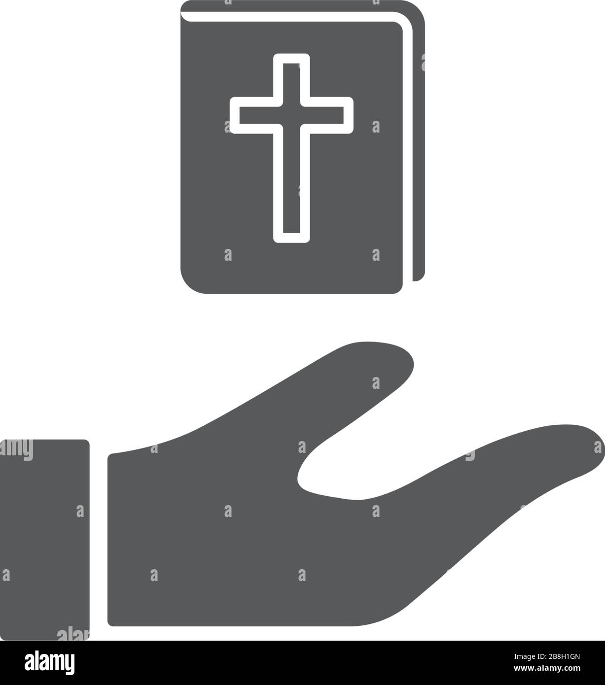 Hand give bible book vector icon symbol isolated on white background ...