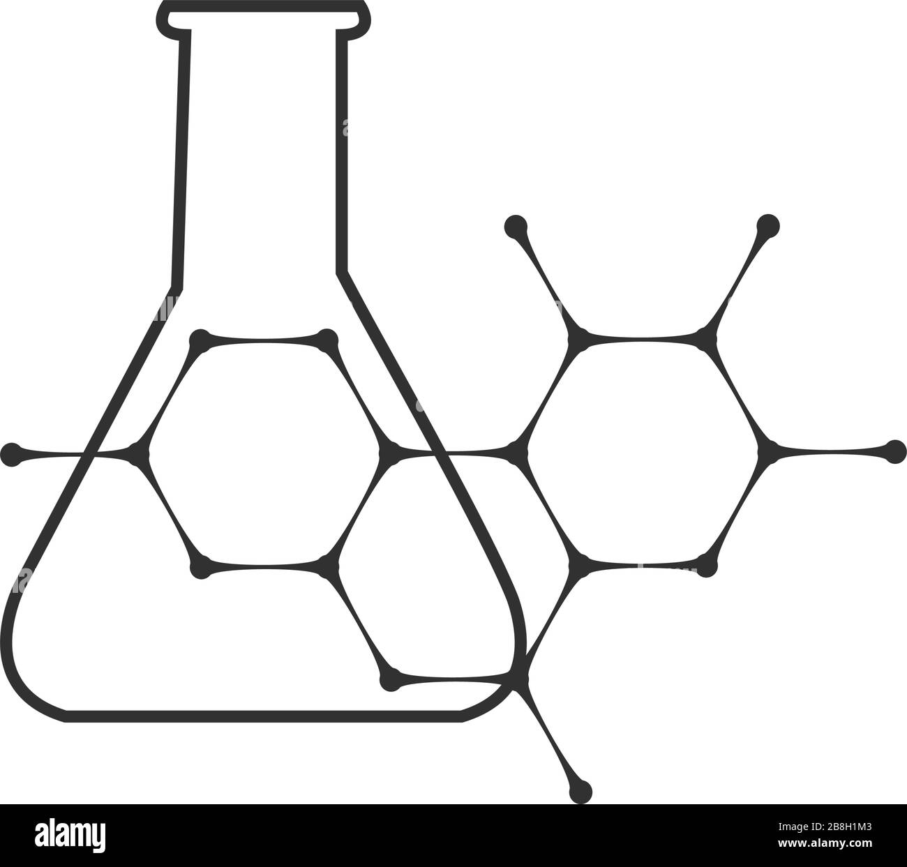 laboratory chemistry equipment, test tube icon, lab flask icon. Stock ...