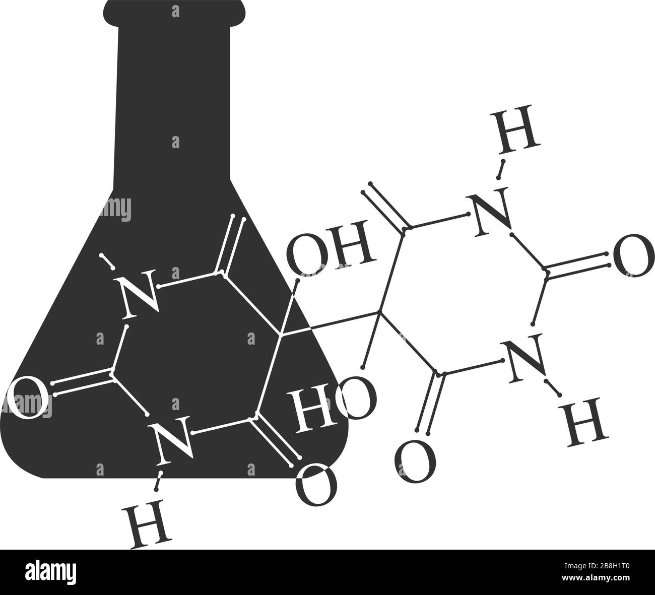 laboratory chemistry equipment, test tube icon, lab flask icon. Stock ...