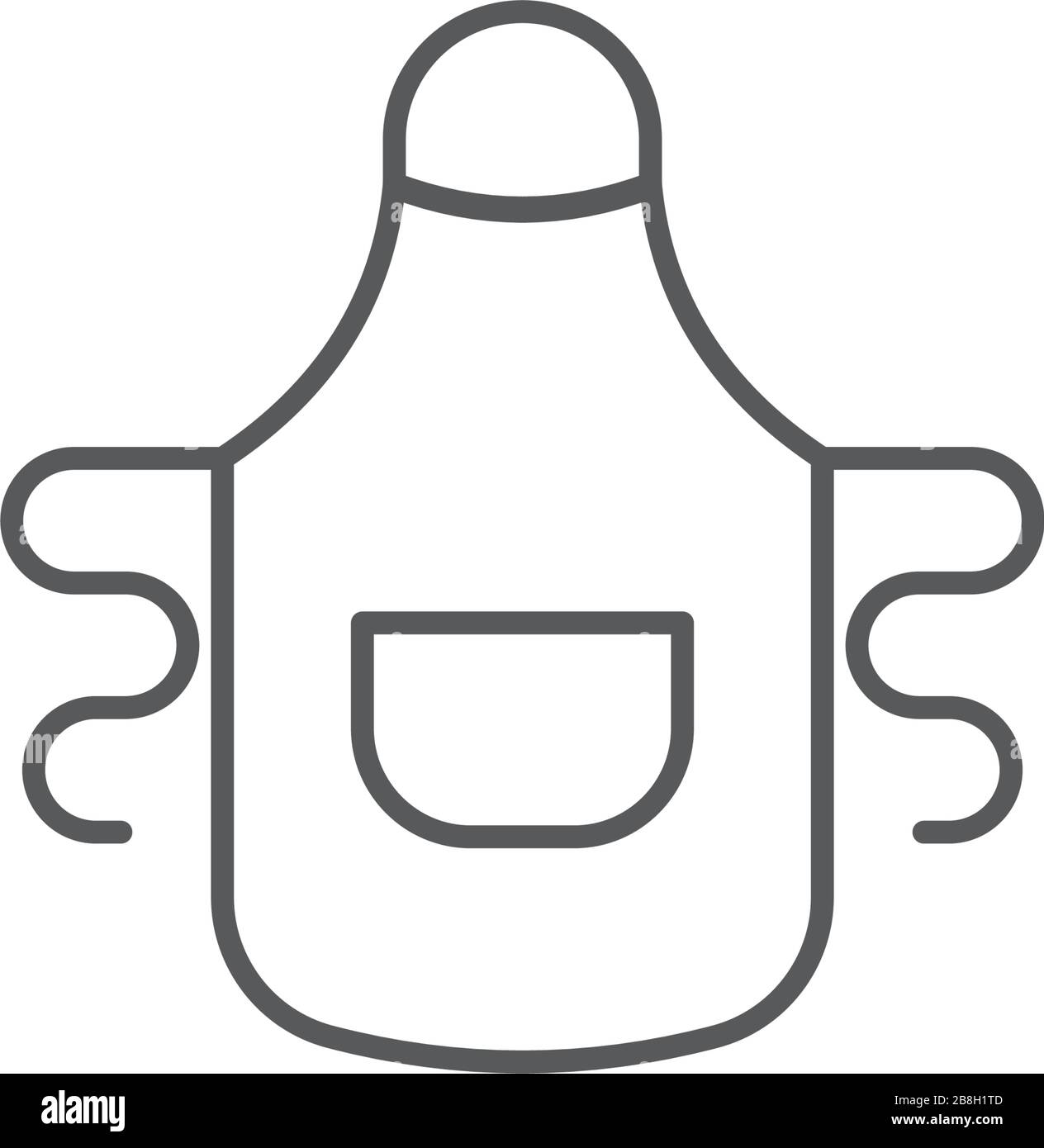 Kitchen apron vector icon symbol isolated on white background Stock ...