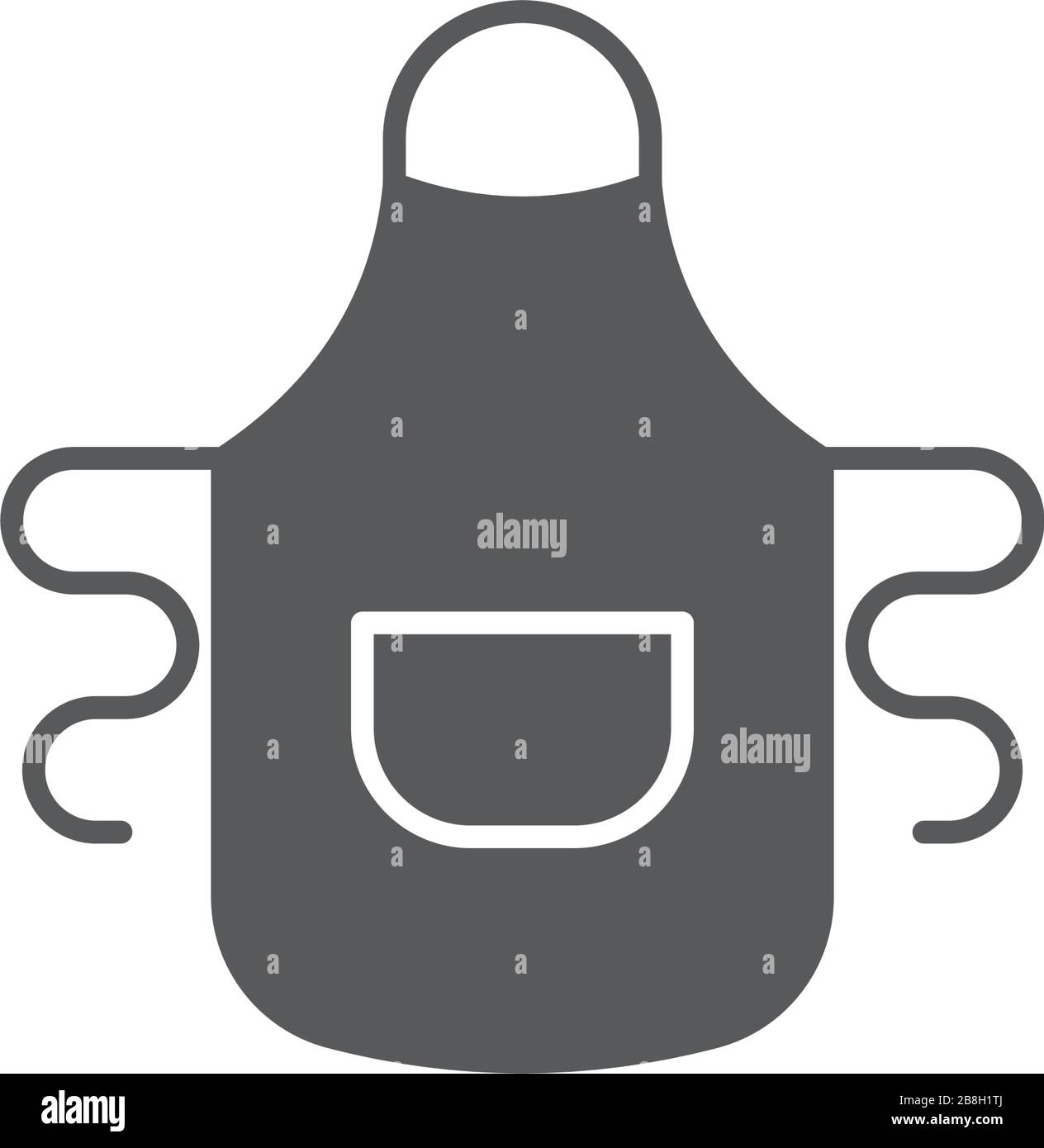 Kitchen apron vector icon symbol isolated on white background Stock ...