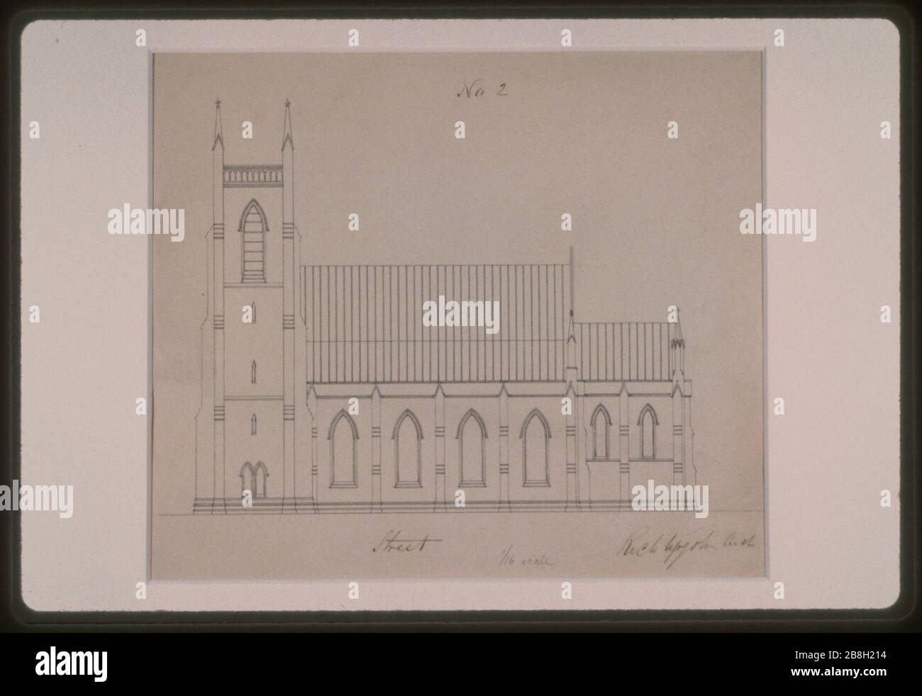 Grace Church (Brooklyn, New York). Side elevation) - Rich Upjohn, arct ...