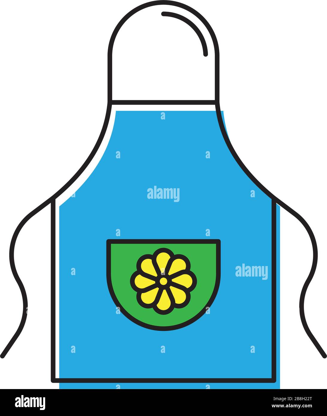 Kitchen apron vector icon symbol isolated on white background Stock ...