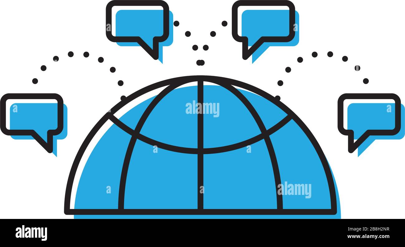 Global chat messages vector icon isolated on white background Stock ...