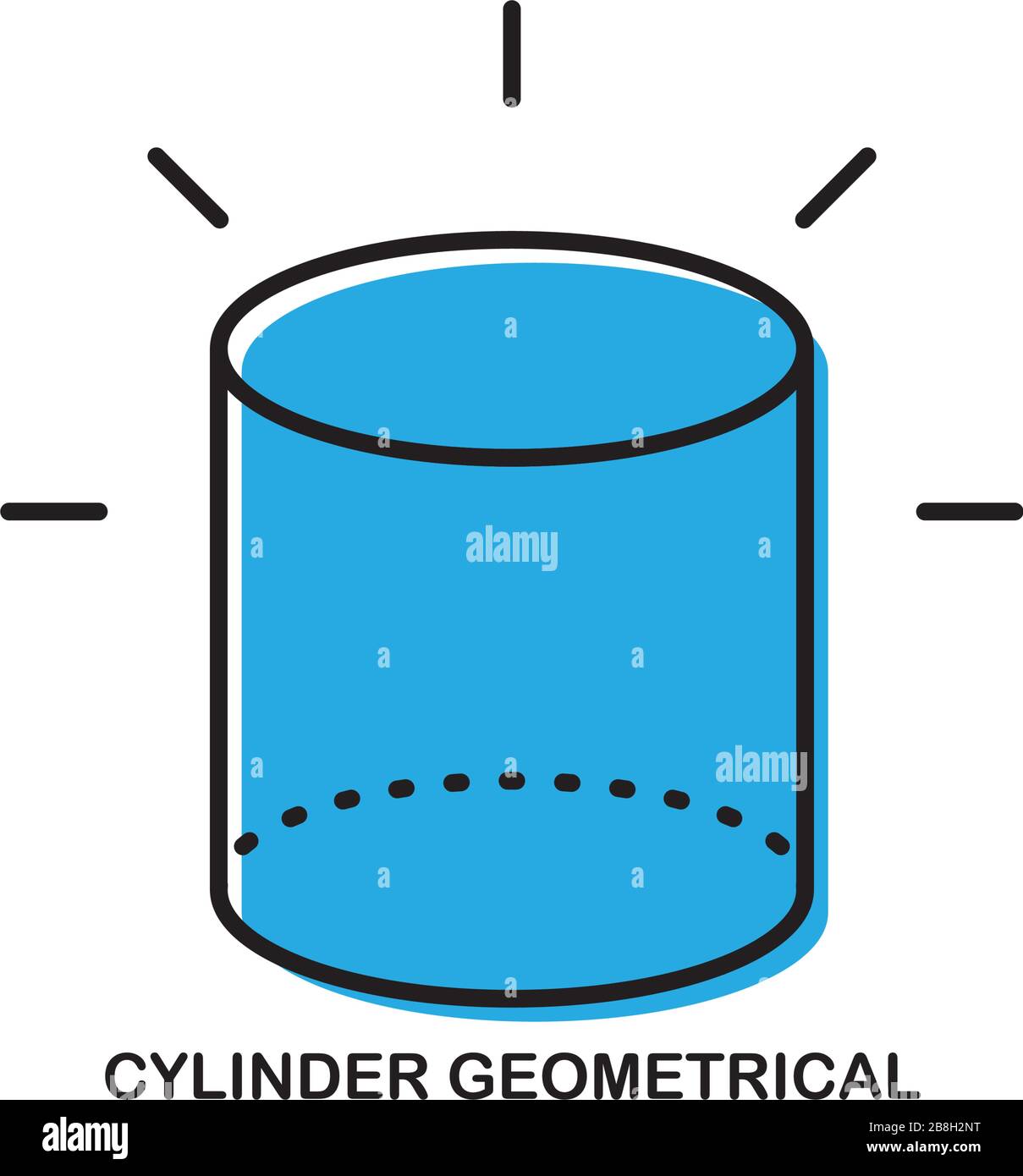 Cylinder geometrical figure vector icon isolated on white background ...
