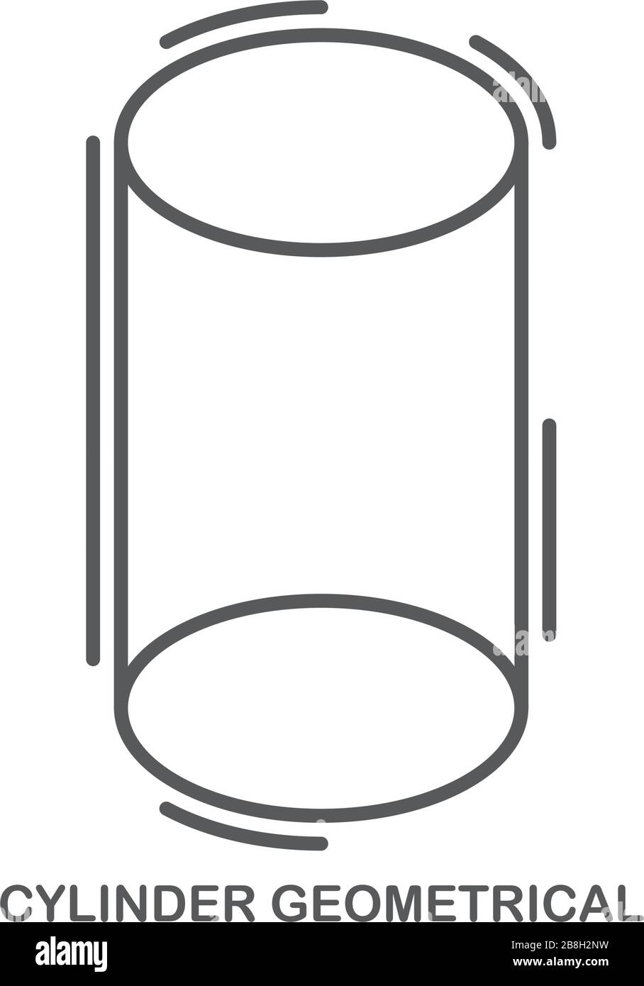 Cylinder geometrical figure vector icon isolated on white background ...