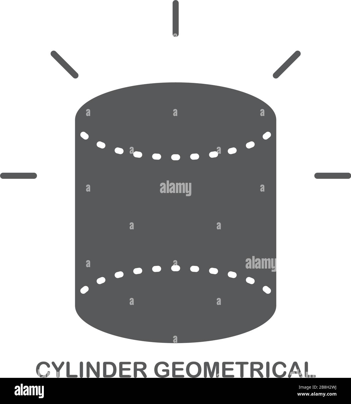 Cylinder geometrical figure vector icon isolated on white background ...