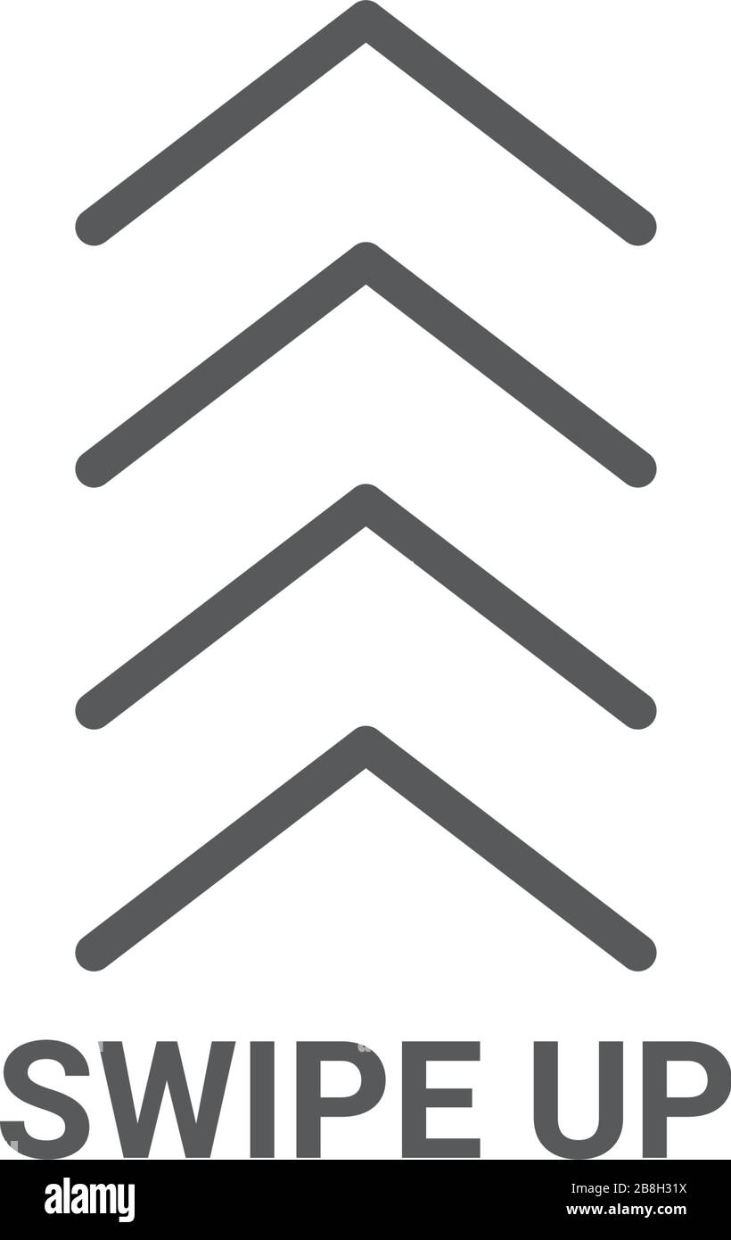 Swipe up arrows button vector, isolated on white background Stock ...