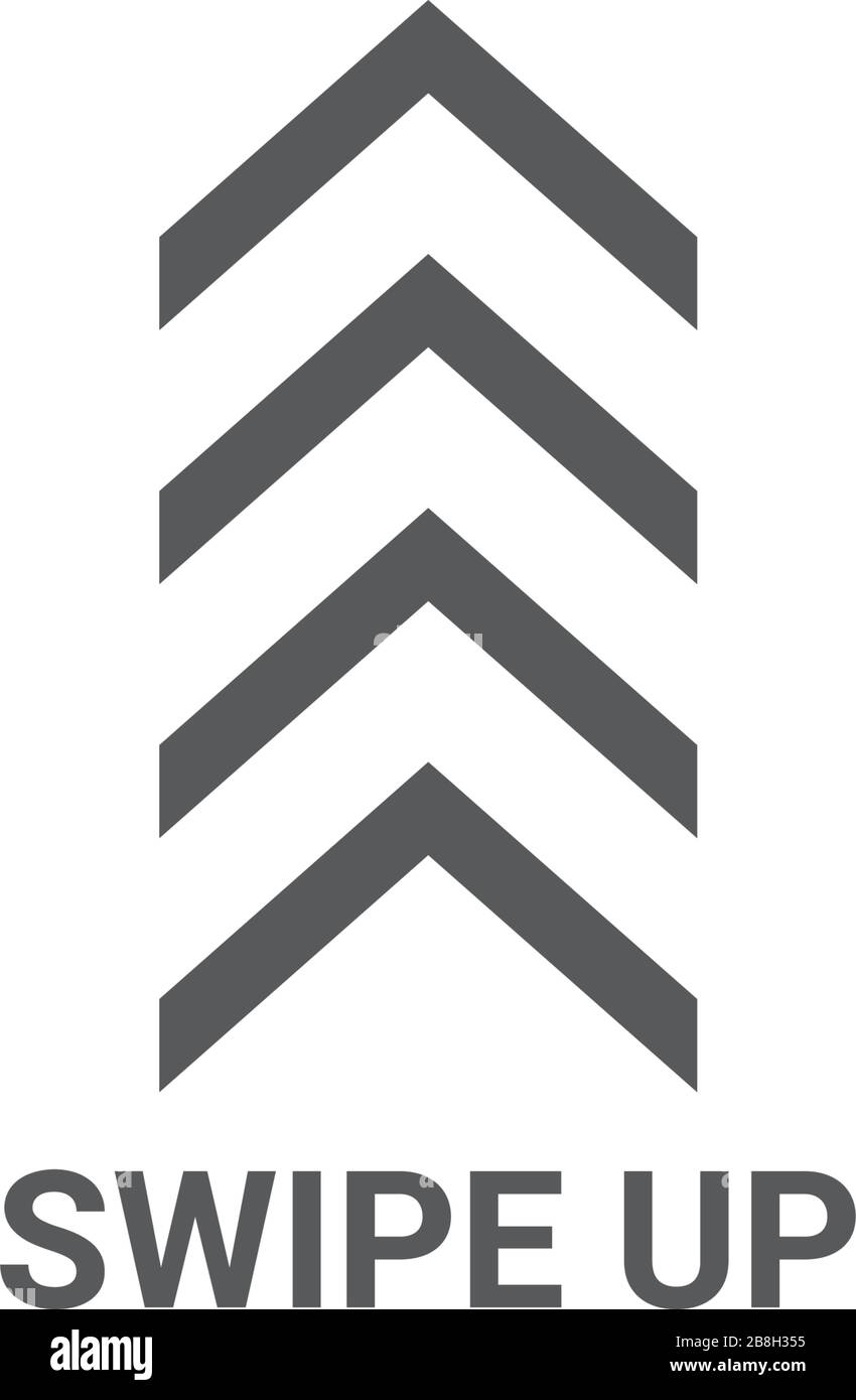 Swipe up arrows button vector, isolated on white background Stock ...