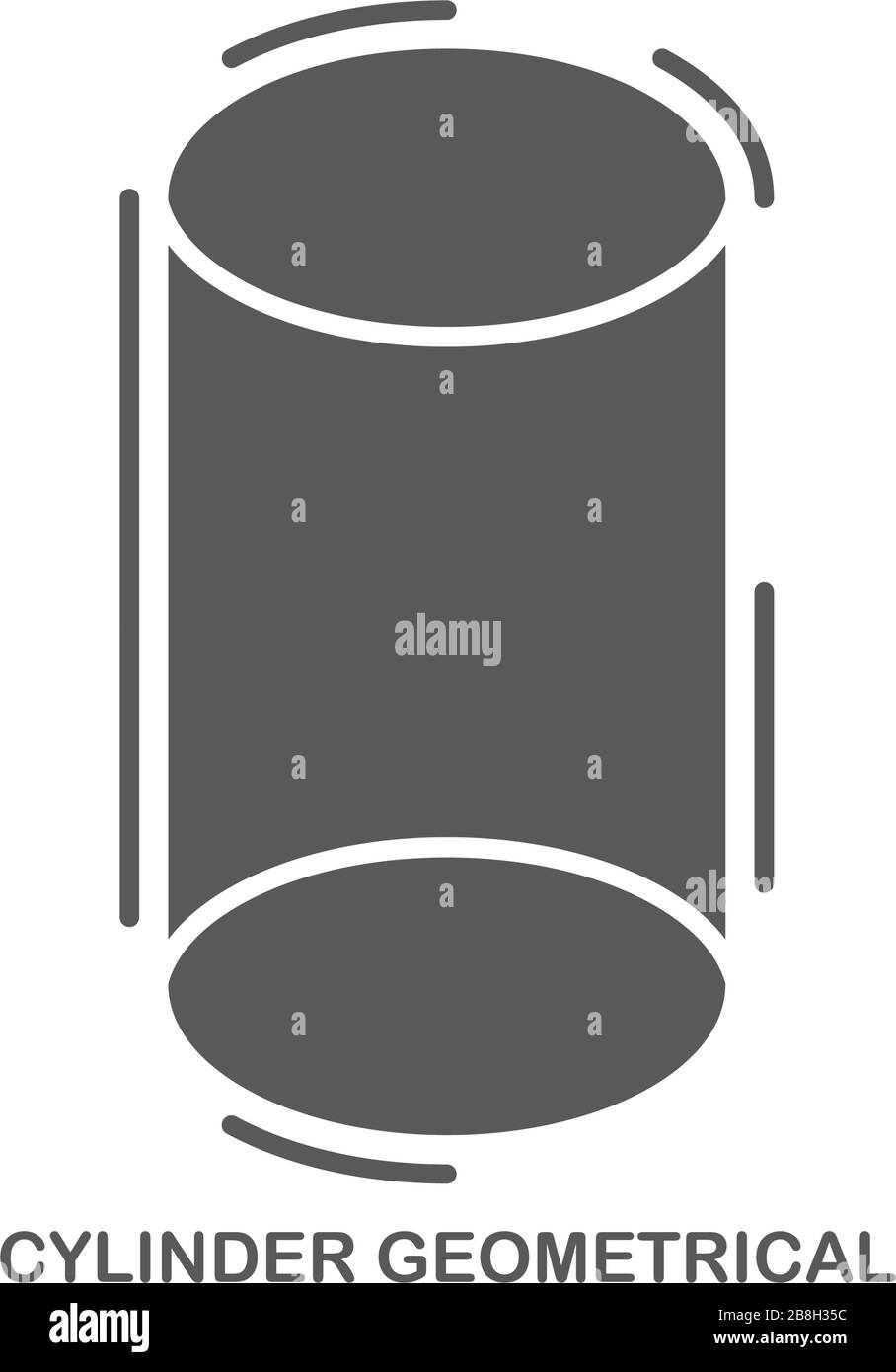 Cylinder geometrical figure vector icon isolated on white background ...