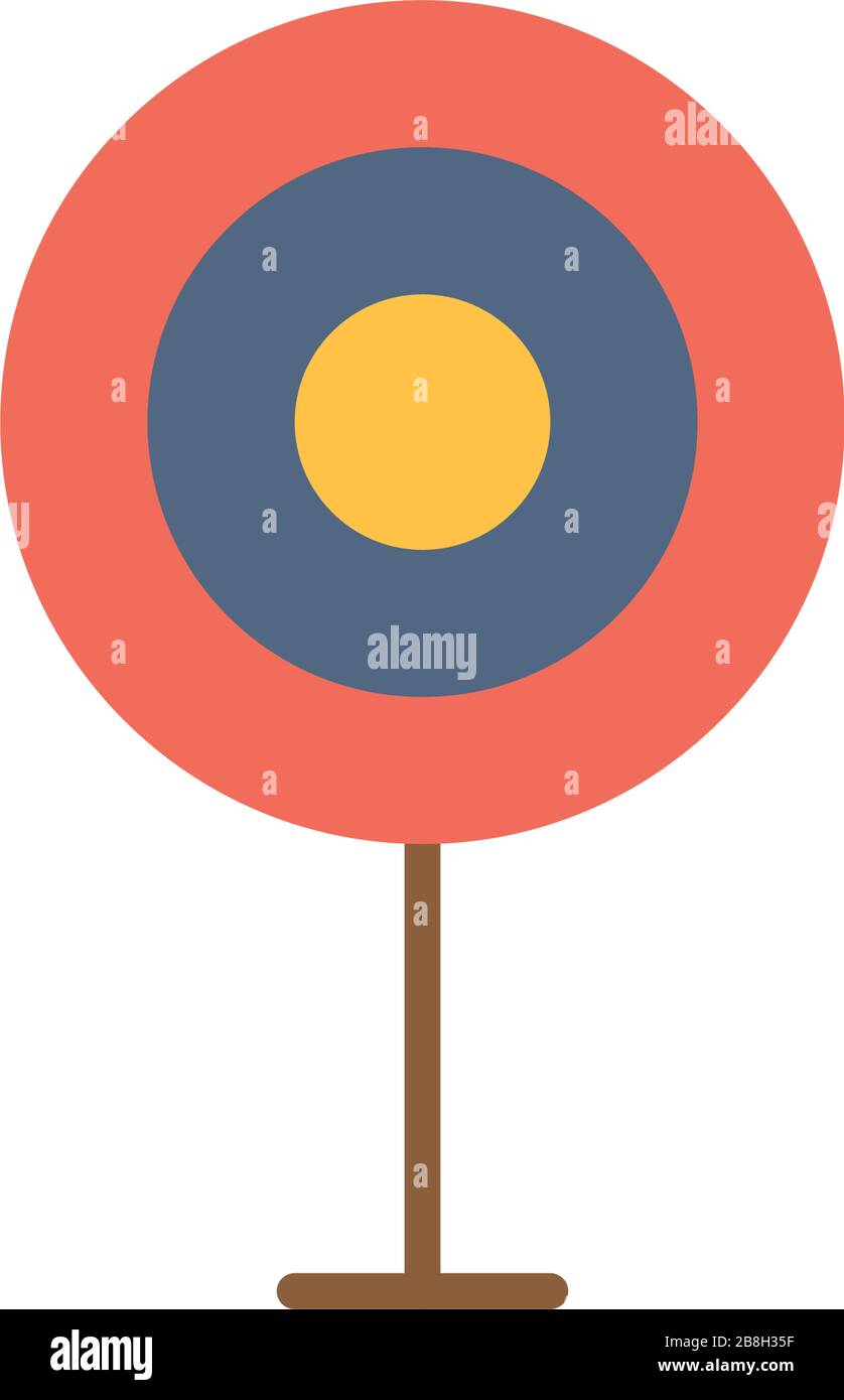 target flat vector icon concept, isolated on white background Stock ...