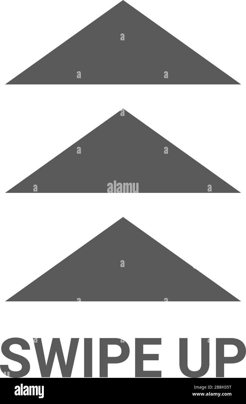 Swipe up arrows button vector, isolated on white background Stock ...