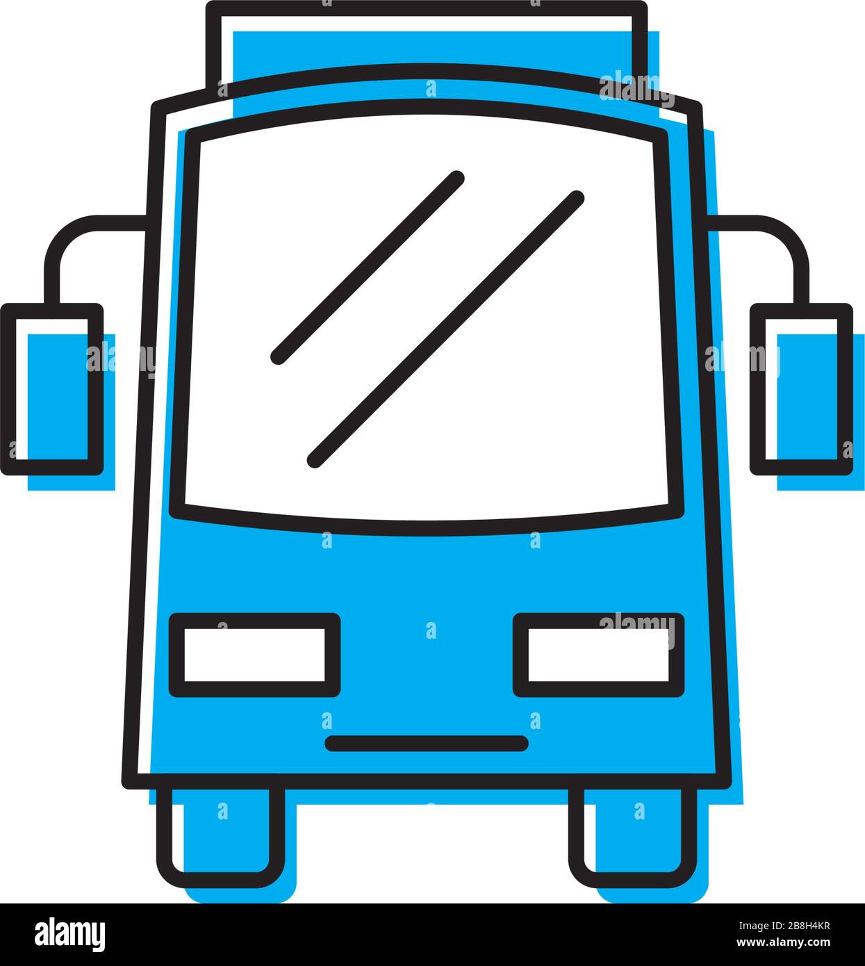 Bus front view icon, isolated on white background Stock Vector Image ...