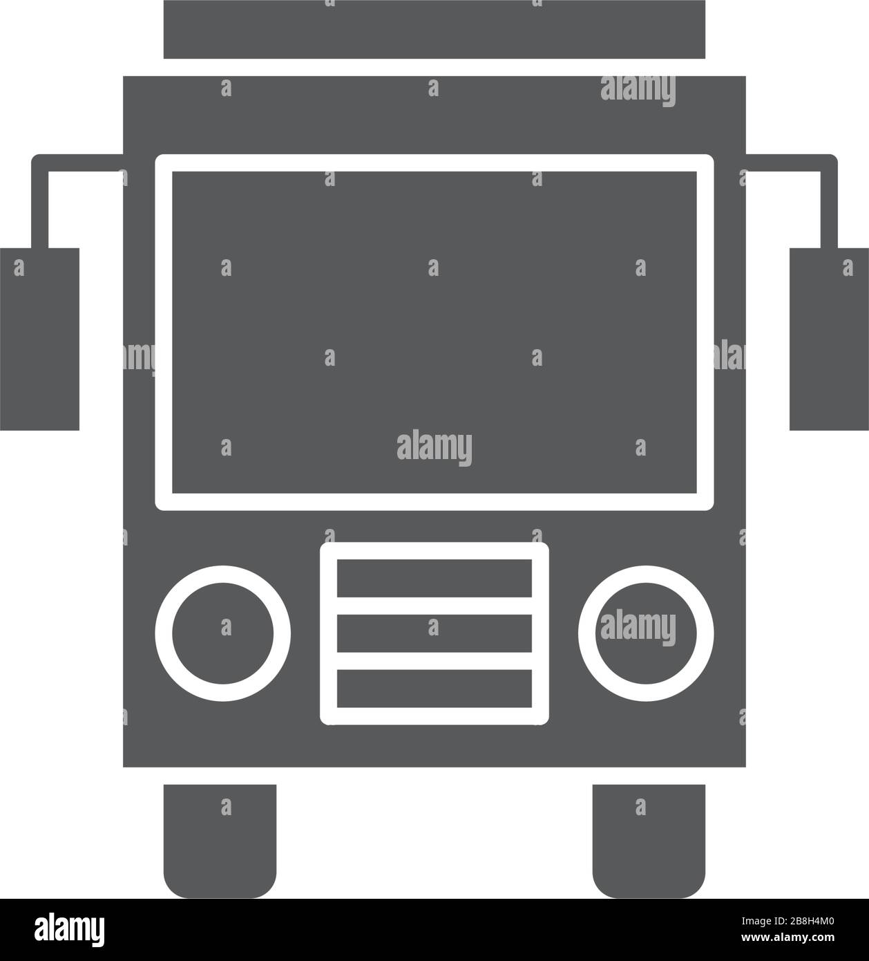 Bus front view icon, isolated on white background Stock Vector Image ...