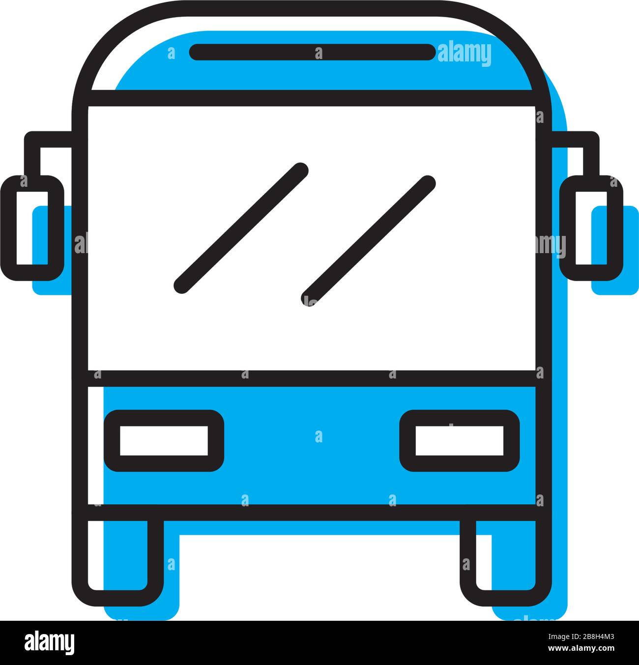 Bus front view icon, isolated on white background Stock Vector Image ...
