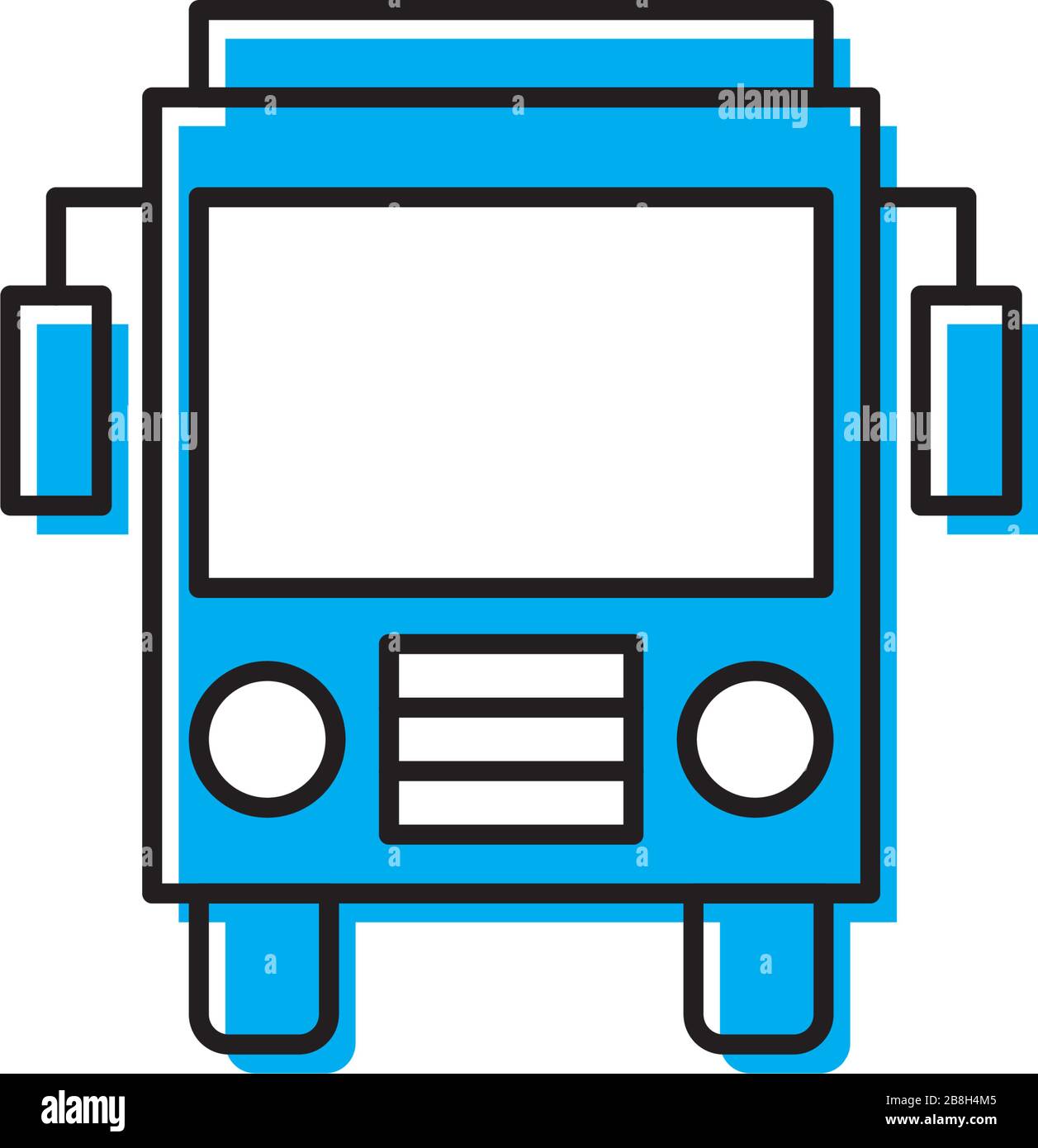 Bus front view icon, isolated on white background Stock Vector Image ...