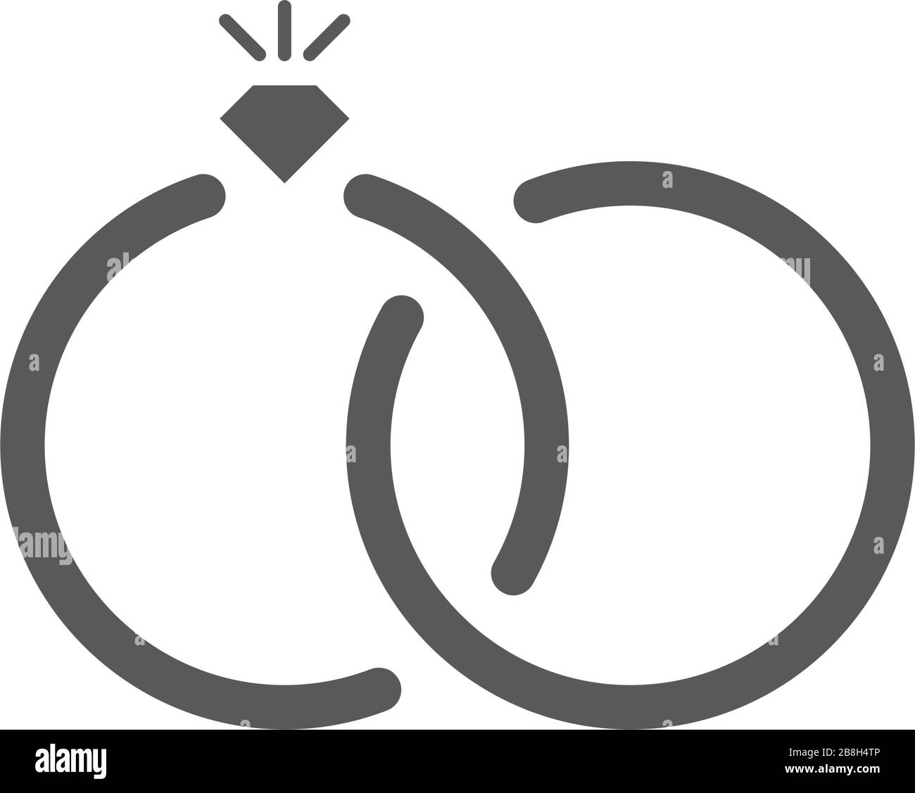 Engagement rings vector icon isolated on white background Stock Vector ...